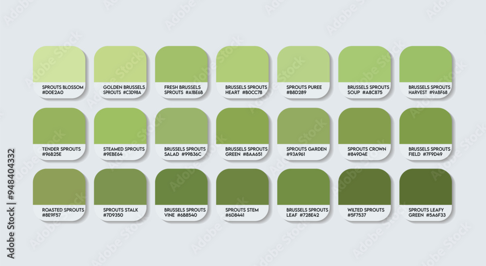 Brussels Sprout Color Palette, Brussels Sprout Color Guide Palette with ...