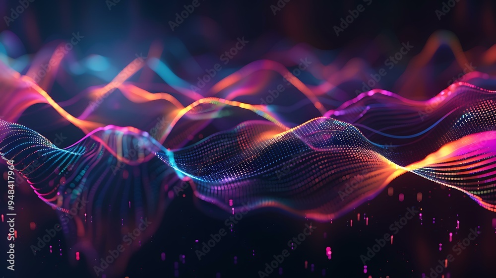 A visual representation of frequency signal waves, displaying multiple ...