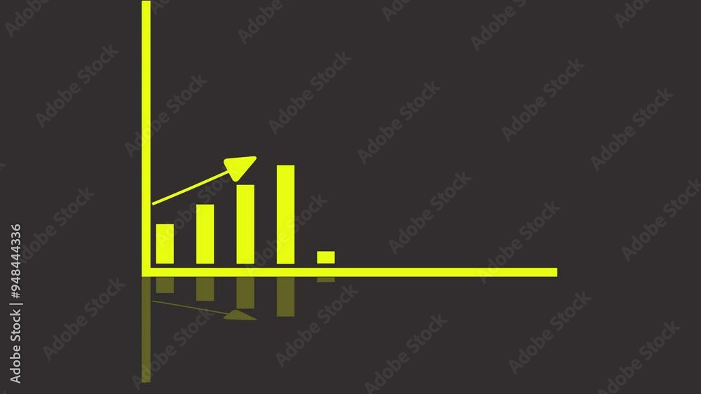 Animation footage of Graph showing fluctuated downward trend. 4k graph ...
