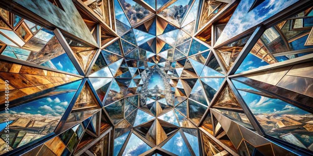 Fractured Realms: Sharpened angles, fragmented shapes, geometric ...