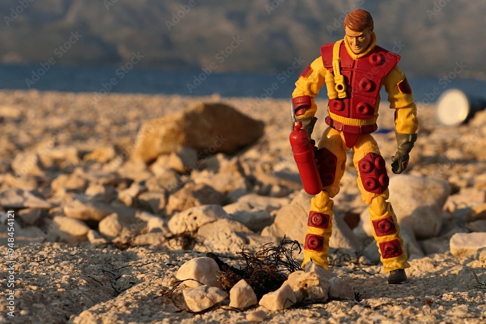 GI JOE figure of fireman and flamethrower expert Blowtorch with fire ...