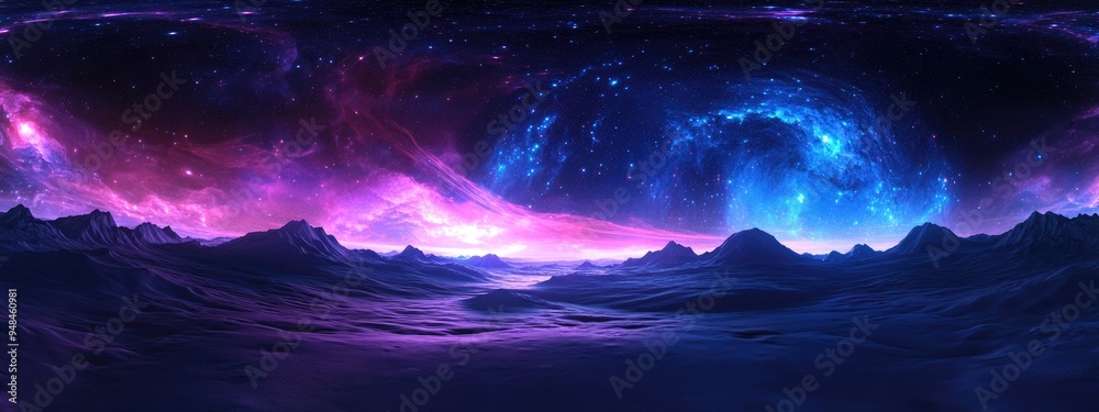 360 degree space background in a 3D cartoon rendering featuring a ...