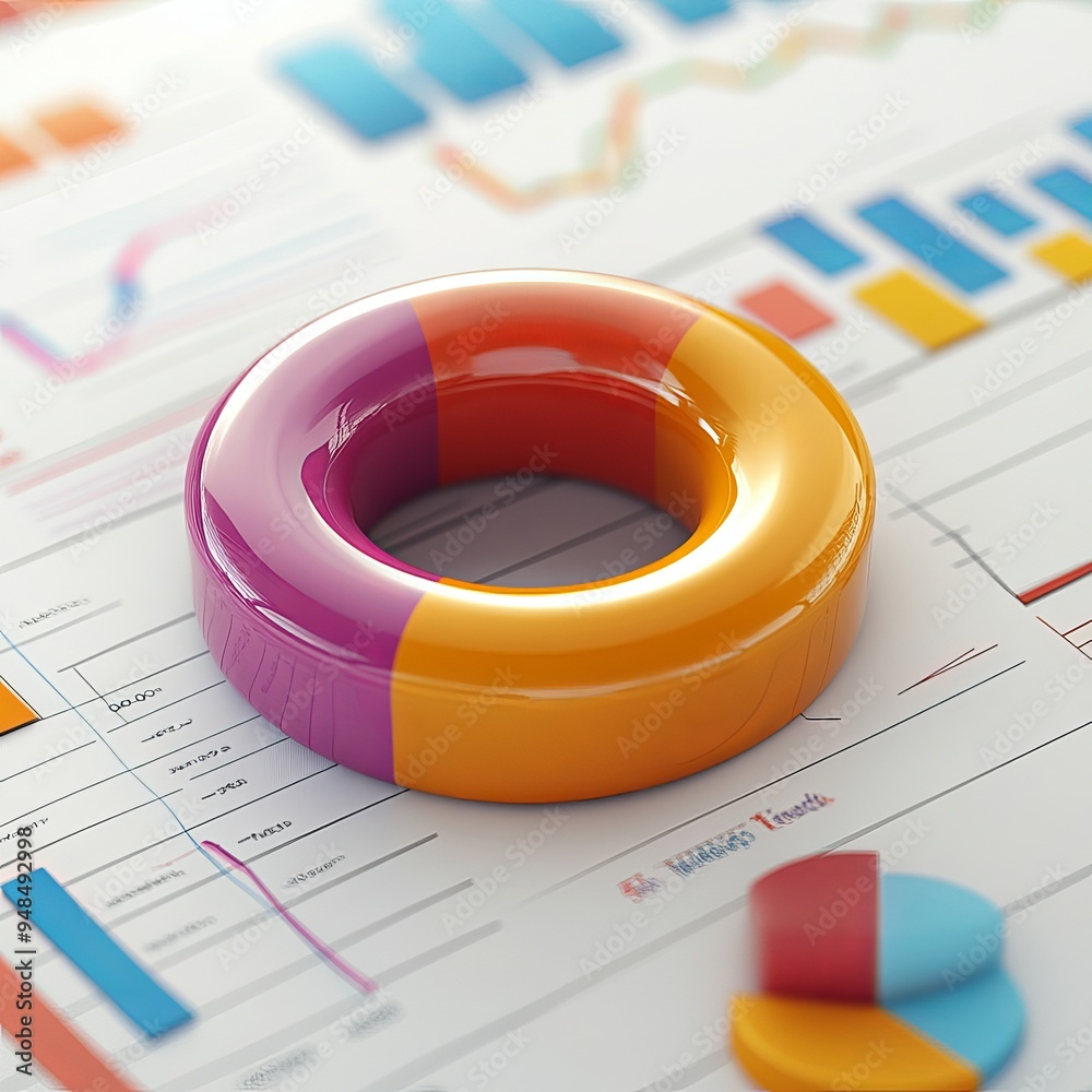 A donut chart used in business data graphs, designed to visually ...