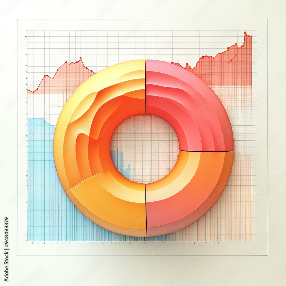 A donut chart used in business data graphs, designed to visually ...