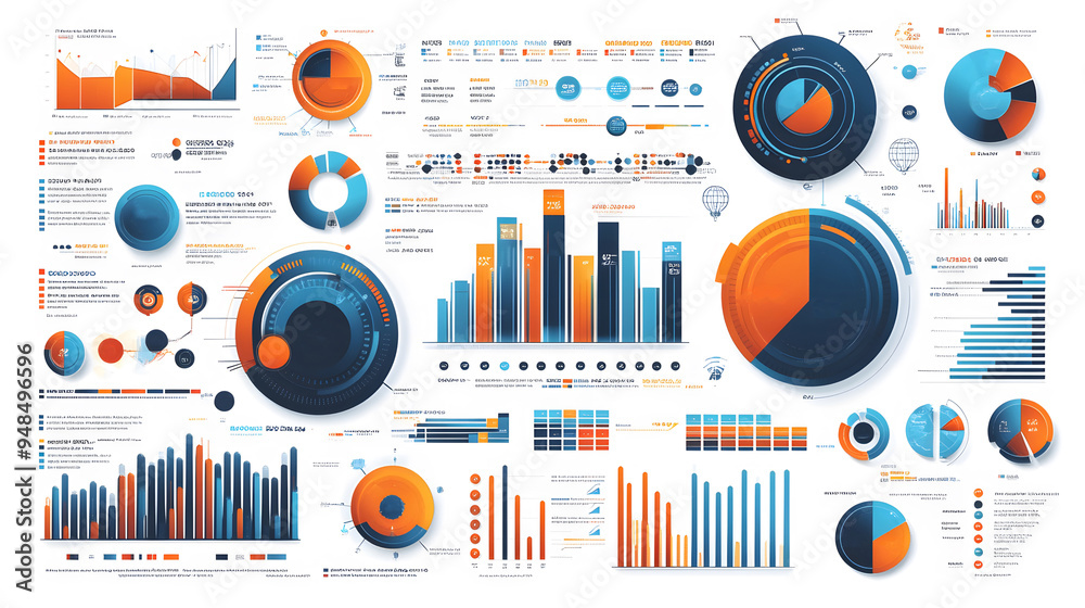 ภาพประกอบสต็อก Corporate Data Analysis: A vector graphic of corporate ...