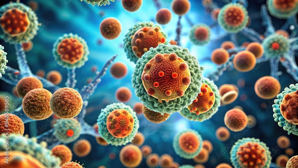 Microscopic view of Candida albicans fungal cells, a common ...