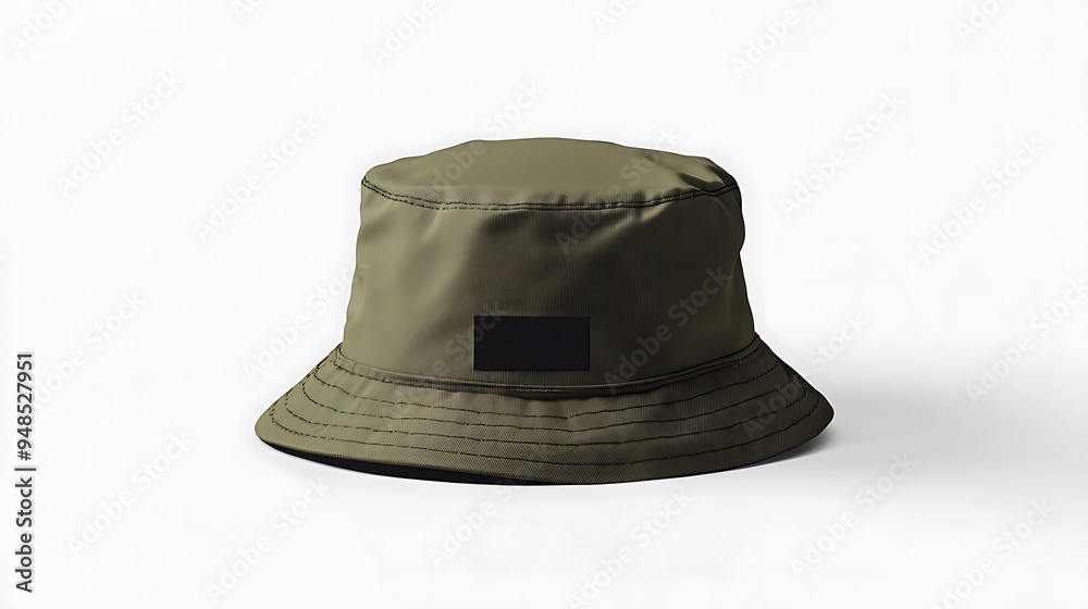 Black Label Bucket Hat Mockup for Brand Identity Stock Illustration ...