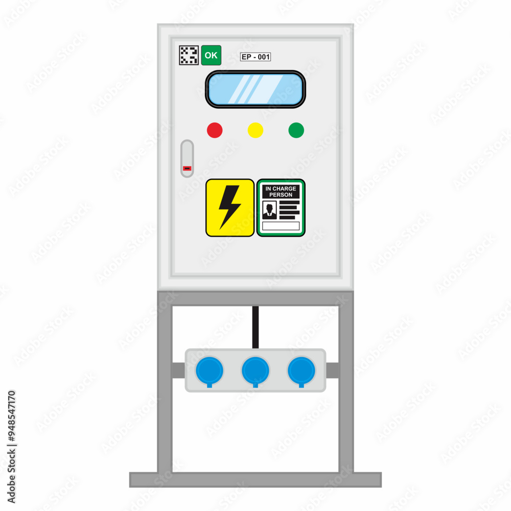 Isolated vector illustration of temporary electrical panel box ...
