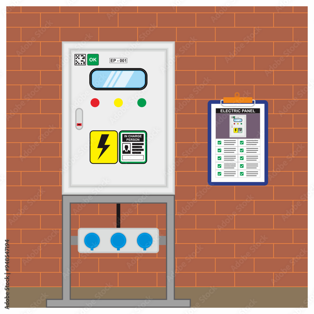 Isolated vector illustration of temporary or mobile electrical panel ...