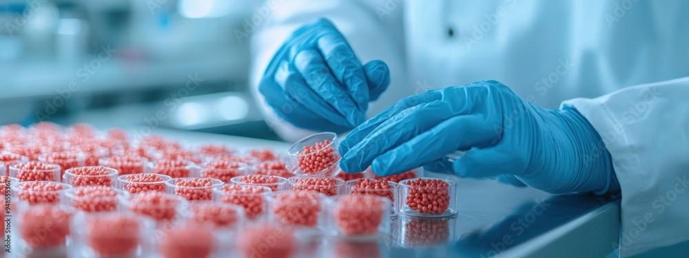 A biofabrication lab where microorganisms are being used to create ...