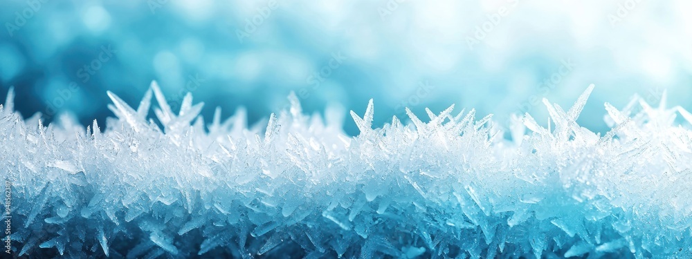 A frozen landscape with microorganisms living within ice crystals ...