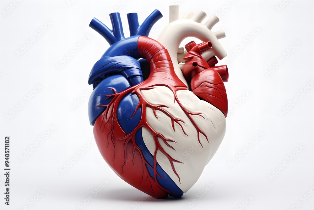 Realistic human heart vector illustration. 3d cardiology model isolated ...