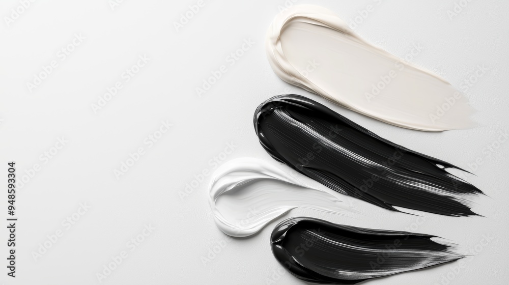 Black and white color palette, high contrast shades, classic swatch ...