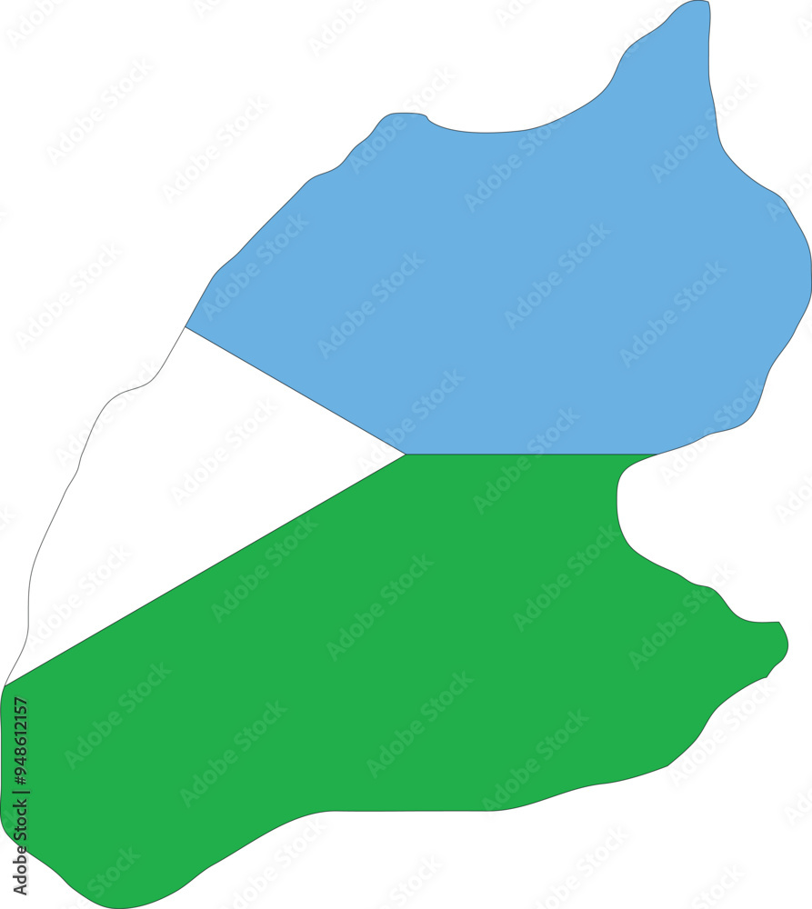 Djibouti Flag in Map, Djibouti Map with Flag, Country Map, Djibouti Map with Flag, Nation Flag ...