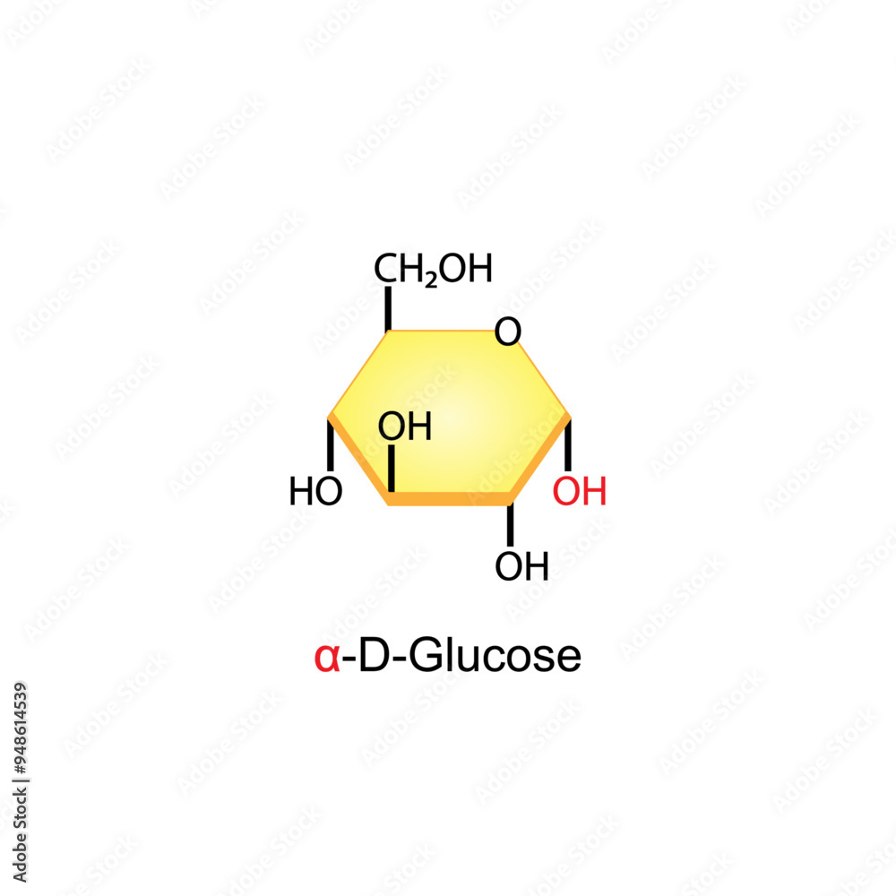 Alpha Glucose. Stereoisomers. Chemical structure. Chemistry. scientific ...