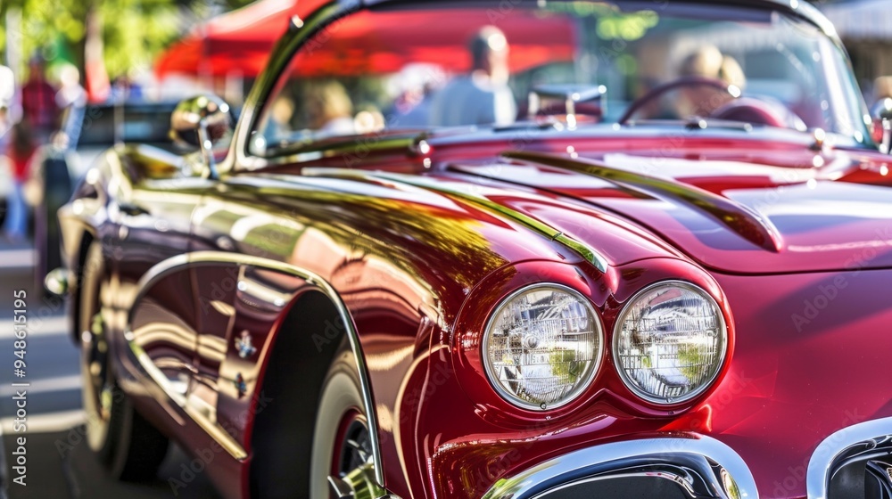 Design a classic car show with a variety of vintage cars on display ...