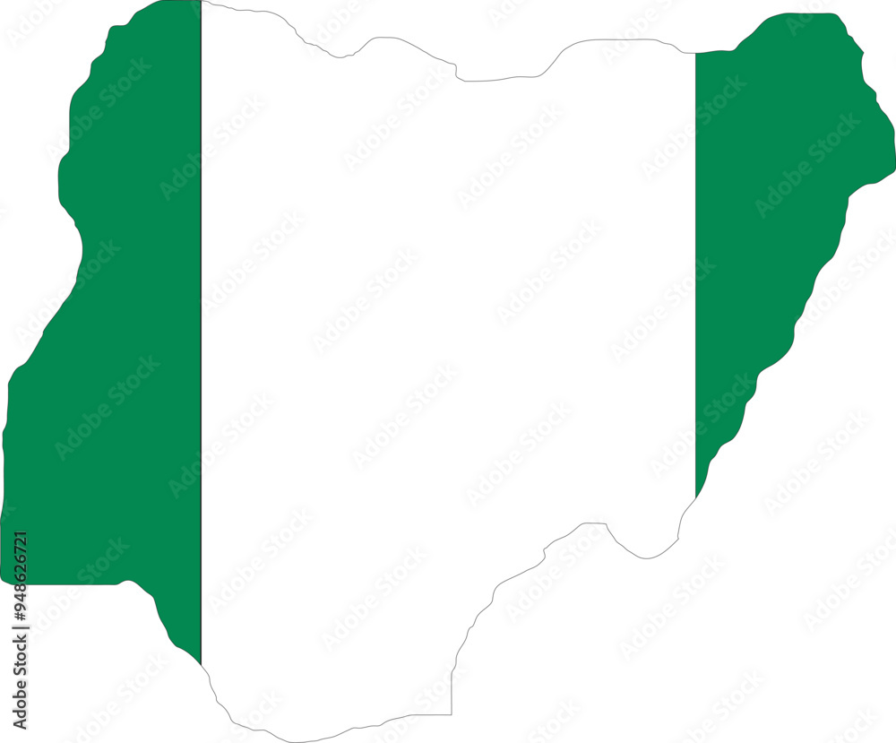Nigeria Flag in Map, Nigeria Map with Flag, Country Map, Nigeria Map with Flag, Nation Flag ...
