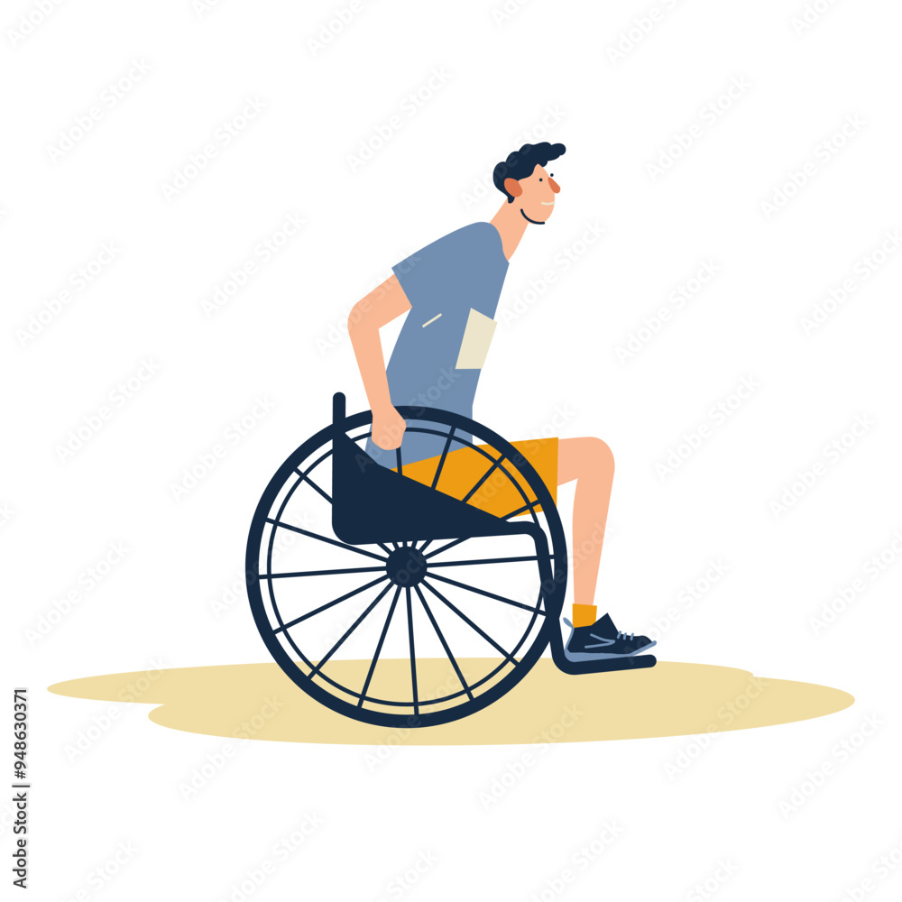 Sportsman with physical disabilities. Disabled runner doing sport. Male ...