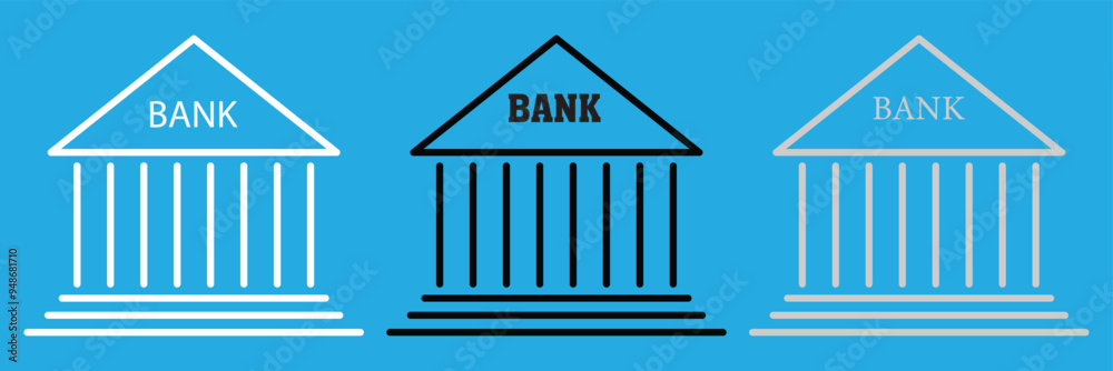 Bank icon set. Vector graphic illustration. Suitable for website design ...