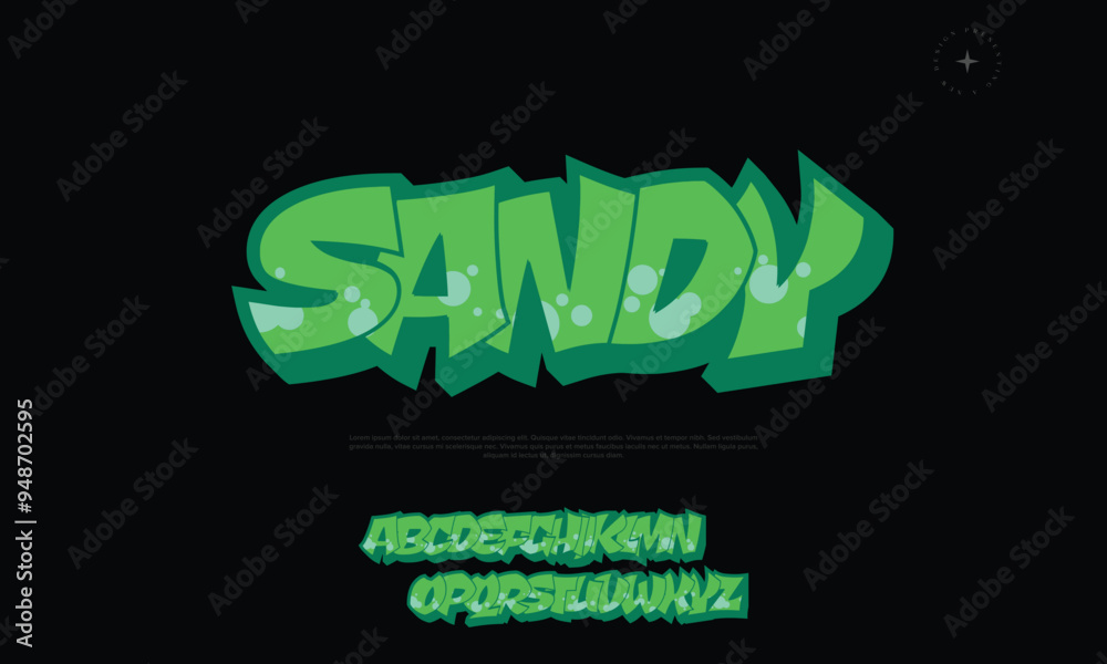 The gradient hues in graffiti fonts are highlighted by spray paint ...