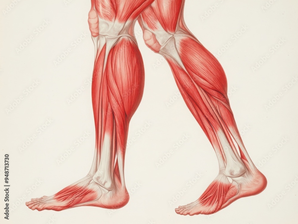 Photo & Art Print Cross-section of the human leg displaying the muscles ...