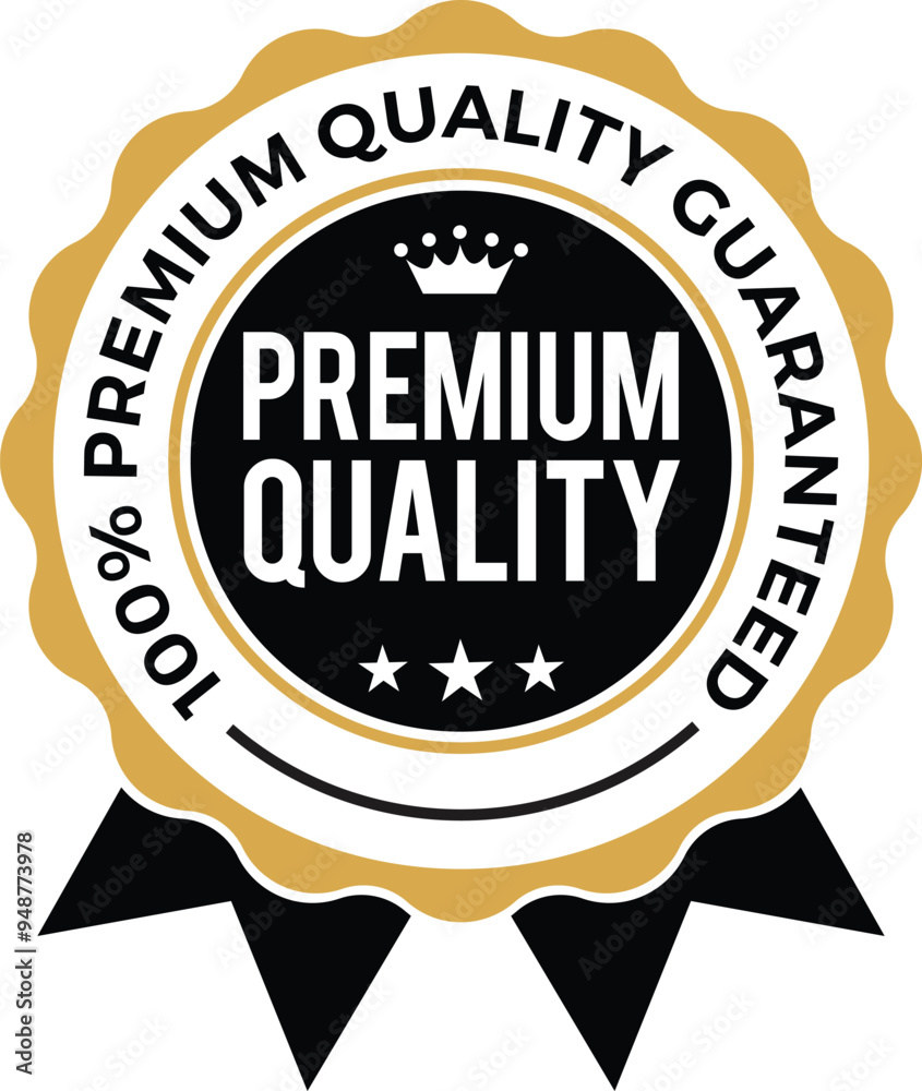 Poster 100% premium quality crown and 5 stars badge gold black metallic ...