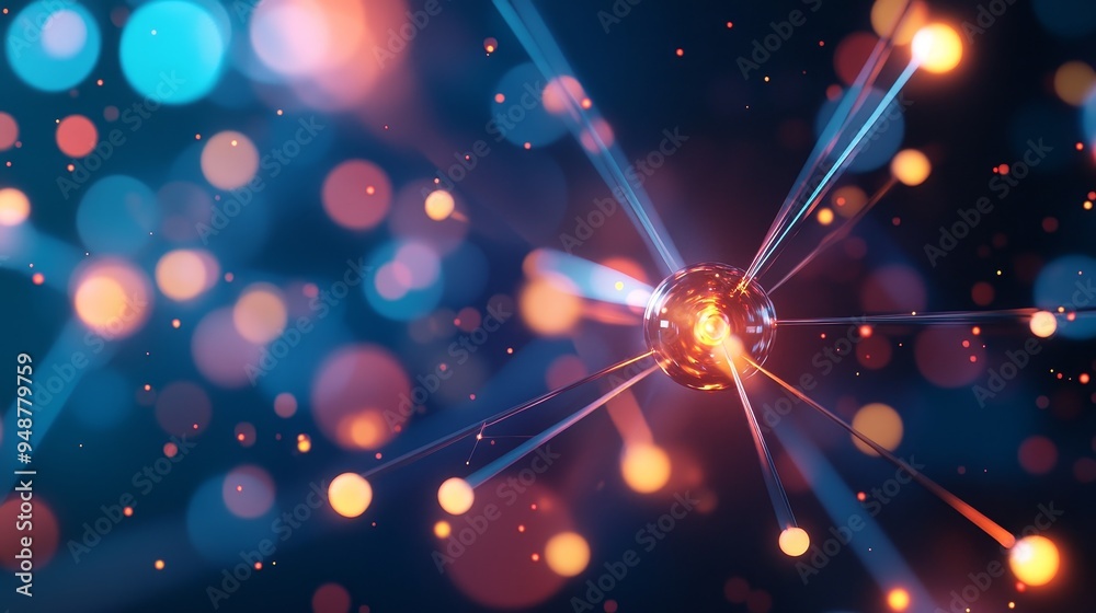 Control rods managing energy in a nuclear fission process, visualizing ...