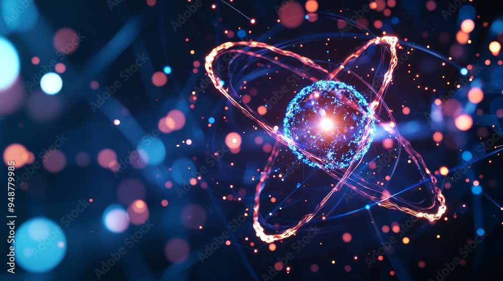 Fusion and fission of uranium, visualizing atomic energy generation and ...