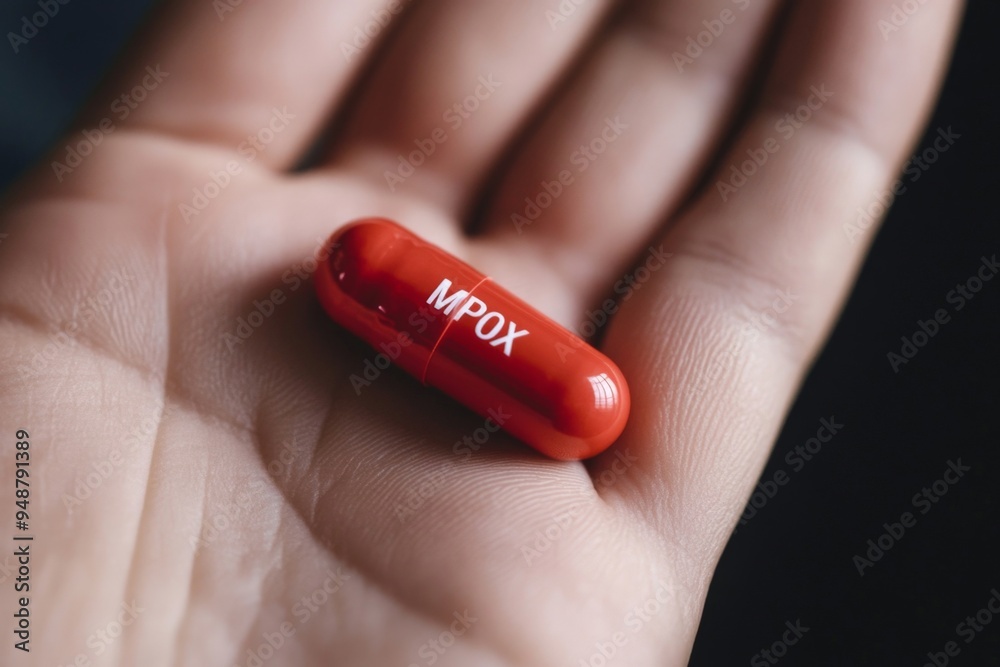 Human Hand Holding MPox-labeled Medical Capsule: Healthcare and Disease ...