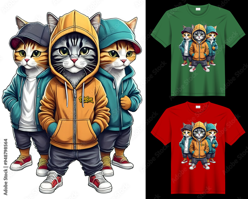3 cat group clean background, Png for Sublimation Printing, T-shirt ...