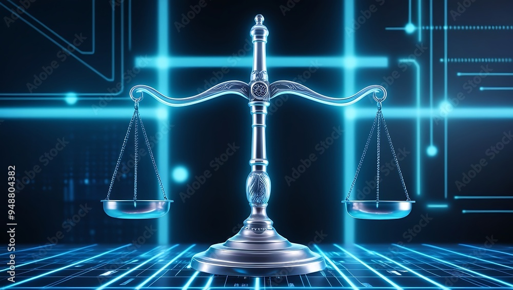 Create a digital artwork that portrays the balance of justice ...
