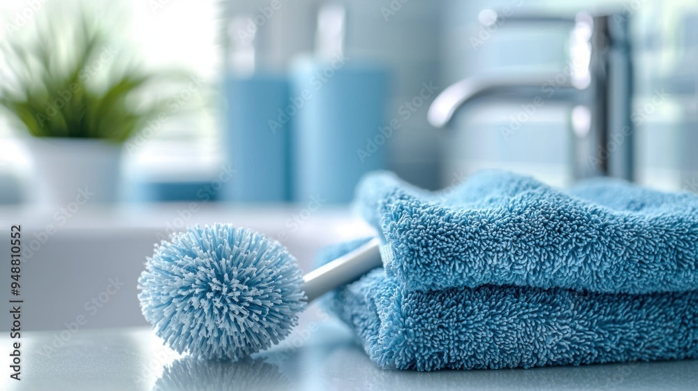 Disgusting Germs on Dirty Bathroom Cleaning Tools, Highlighting ...