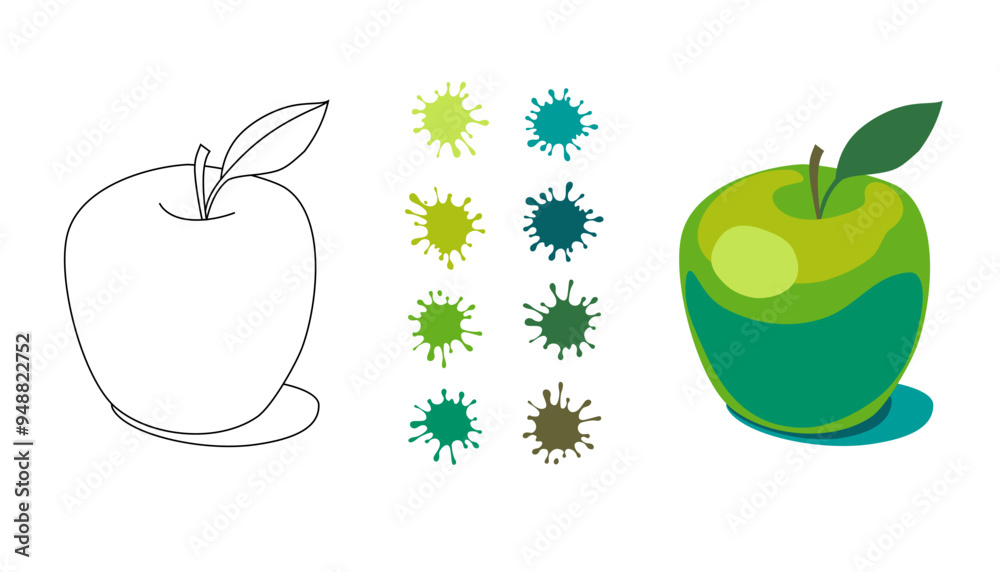 How to draw an apple? Apple pencil sketch on white background. Concept ...
