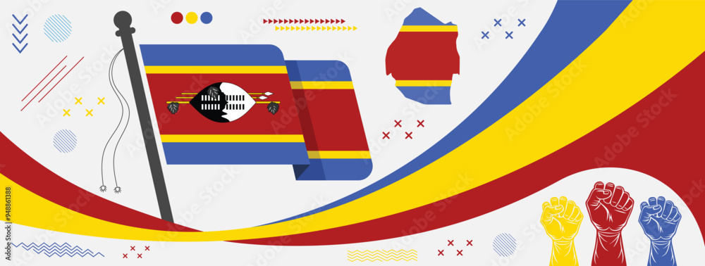 Swaziland national Day, Eswatini Independence day banner, Swaziland ...