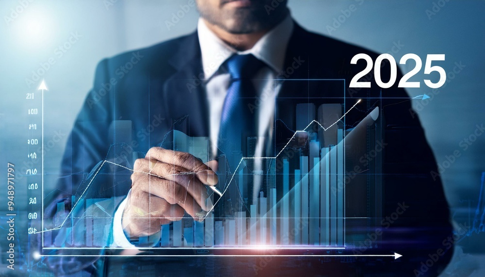 business goals trends 2025. analytical businessperson planning business ...