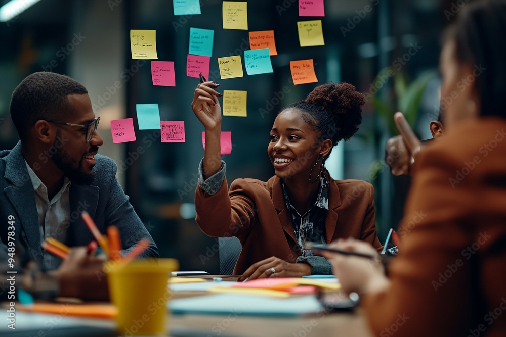 A group of diverse people working together on an AI project, using ...