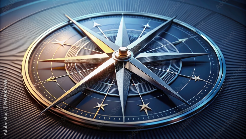 Compass rose with stylized navigation elements and modern corporate ...