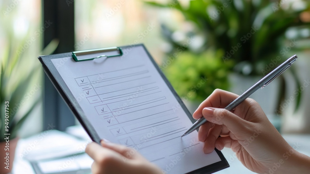 completing an online survey, a checkbox questionnaire, and test ...