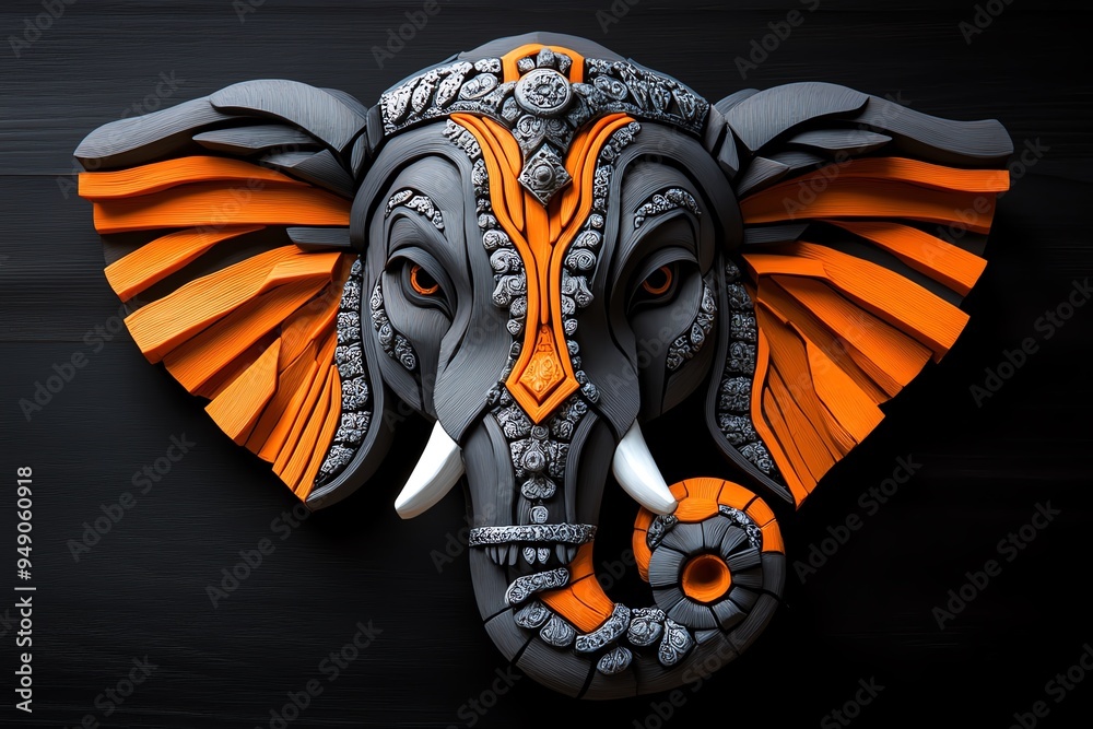 Ganesh Chaturthi with a modern twist, depicted in an artwork where ...