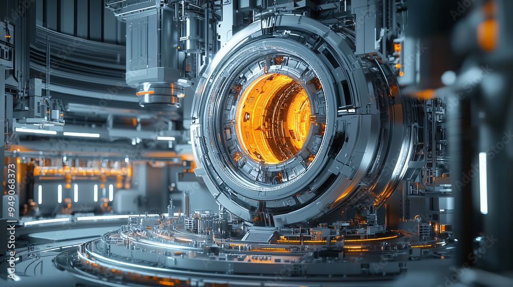 Fusion reactor core, CGI render: A hyper-realistic CGI render of a ...