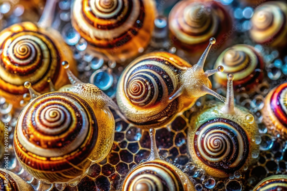 tiny creatures magnified to reveal intricate features abstract shapes ...