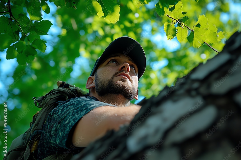 Hunting Forest with a hidden lookout, captured in a photo where the ...