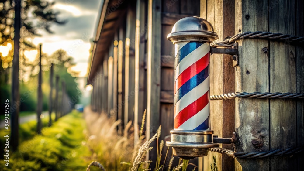 Rustic steel wire fence serves as a unique backdrop for a vintage ...