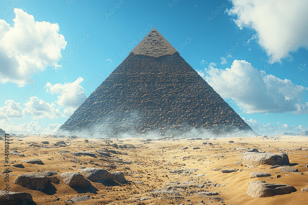 A pyramid with a triangular base viewed from an angle, illustrating the ...
