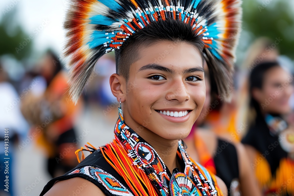 Native American Day with a traditional dance competition, captured in a ...