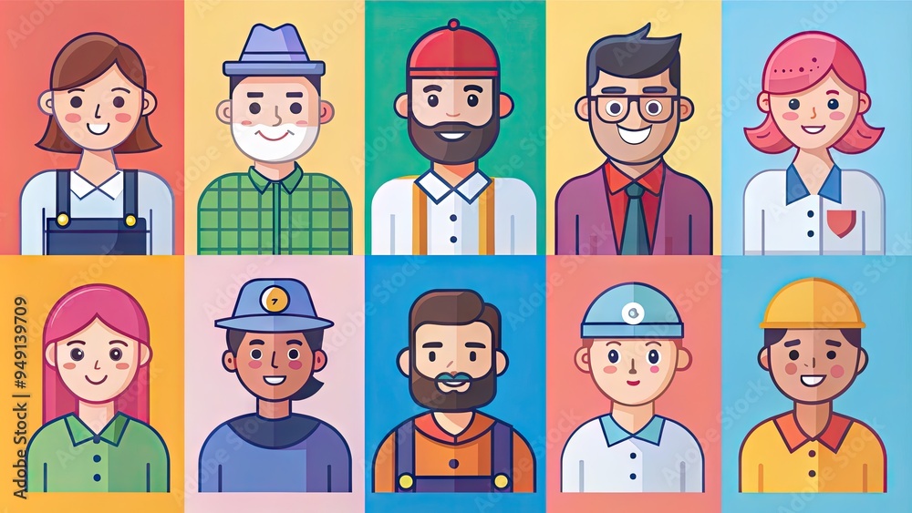 Vibrant, simplified, and colorful illustrations of everyday individuals ...