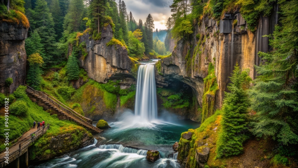 Toketee Falls after the rain gives rise to a symbiotic bond between ...