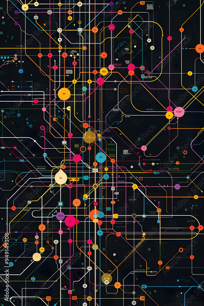 A Detailed Representation of Urban Transit Network Showcasing ...