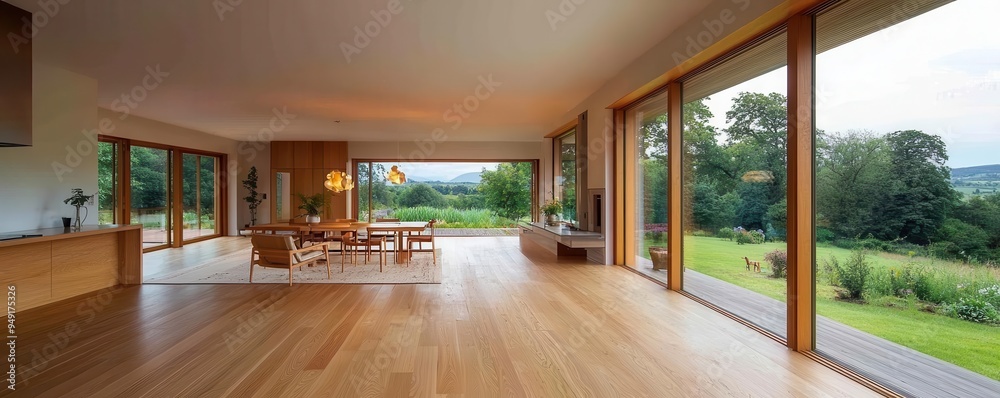 Passive solar house design with large windows and natural light ...