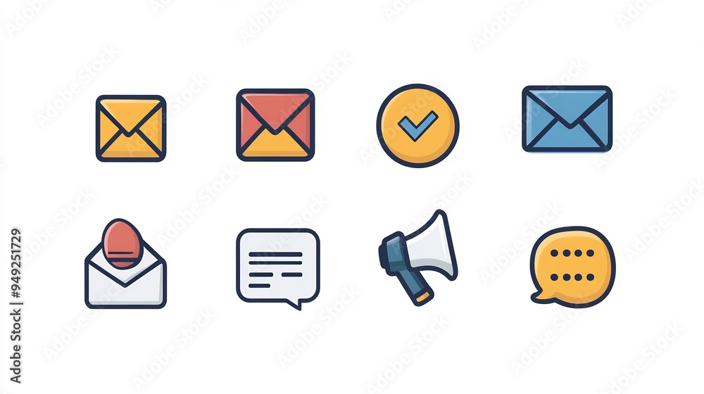 Minimalist Communication Icons set of icons various communication ...